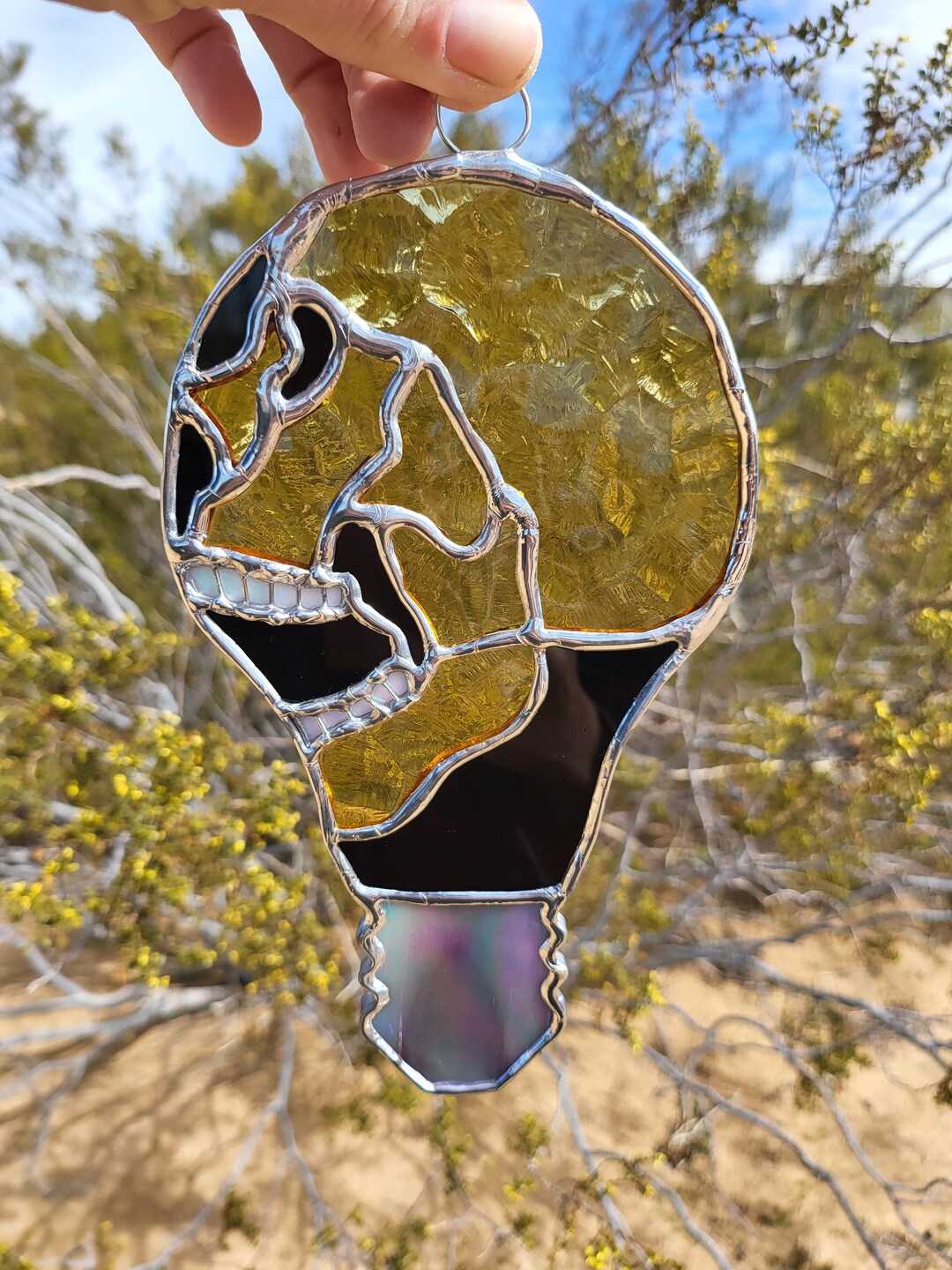 Skull Lightbulb Stained Glass Suncatcher - Etsy
