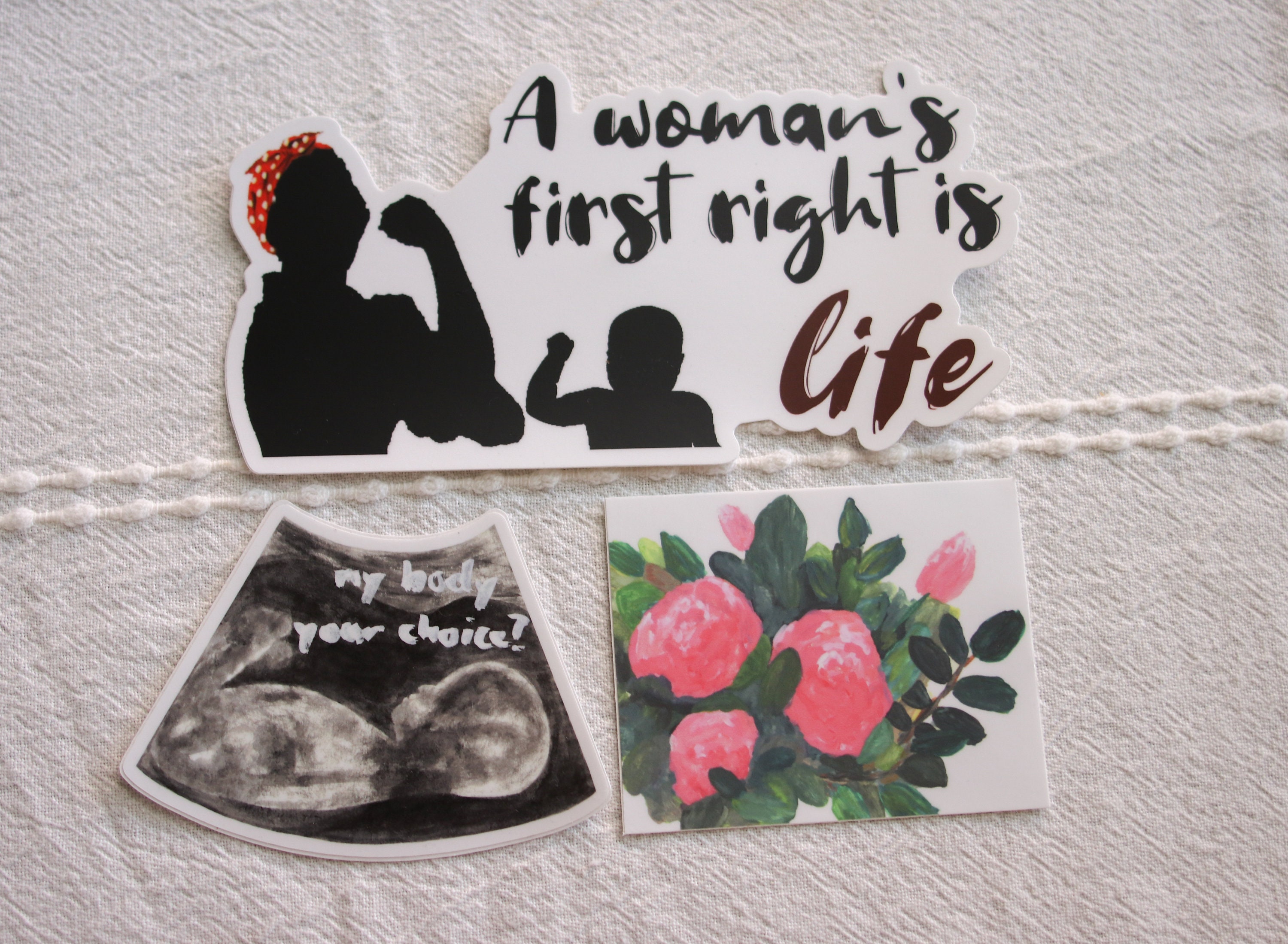 Pro-life Ultrasound "my Body Your Choice?" Waterproof Sticker for Water ...