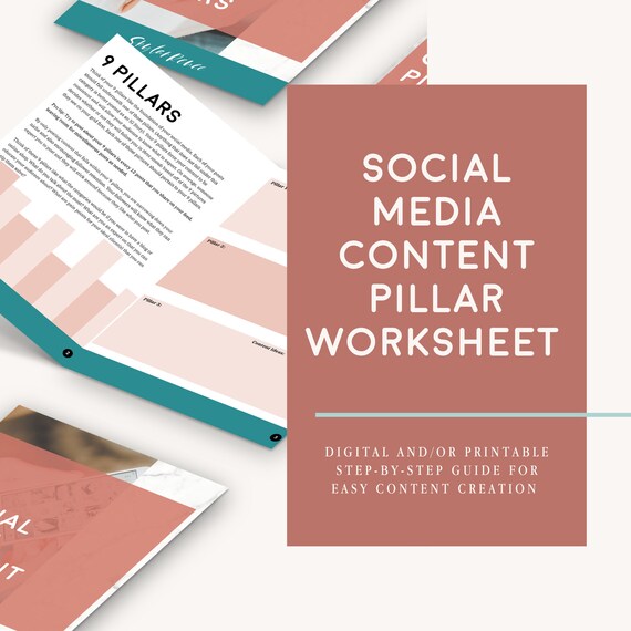 Content Pillar Worksheet Social Media Content Creation Guide - Etsy