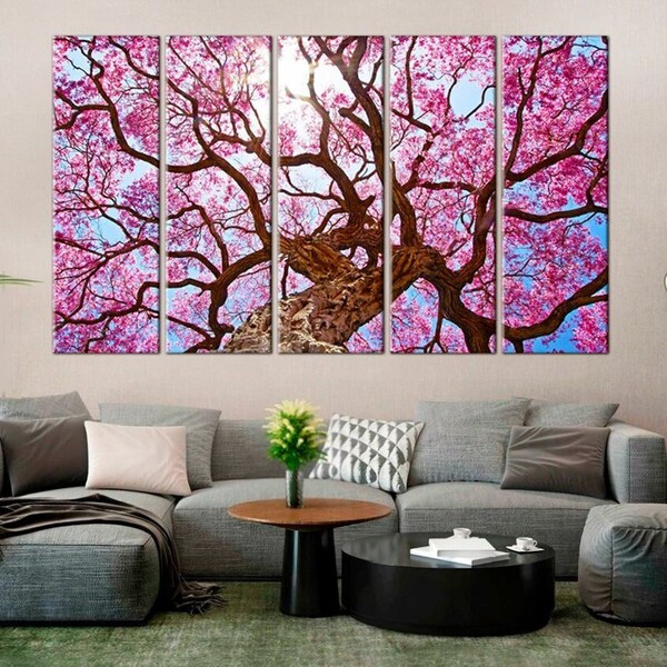Pink Tree Art - Etsy
