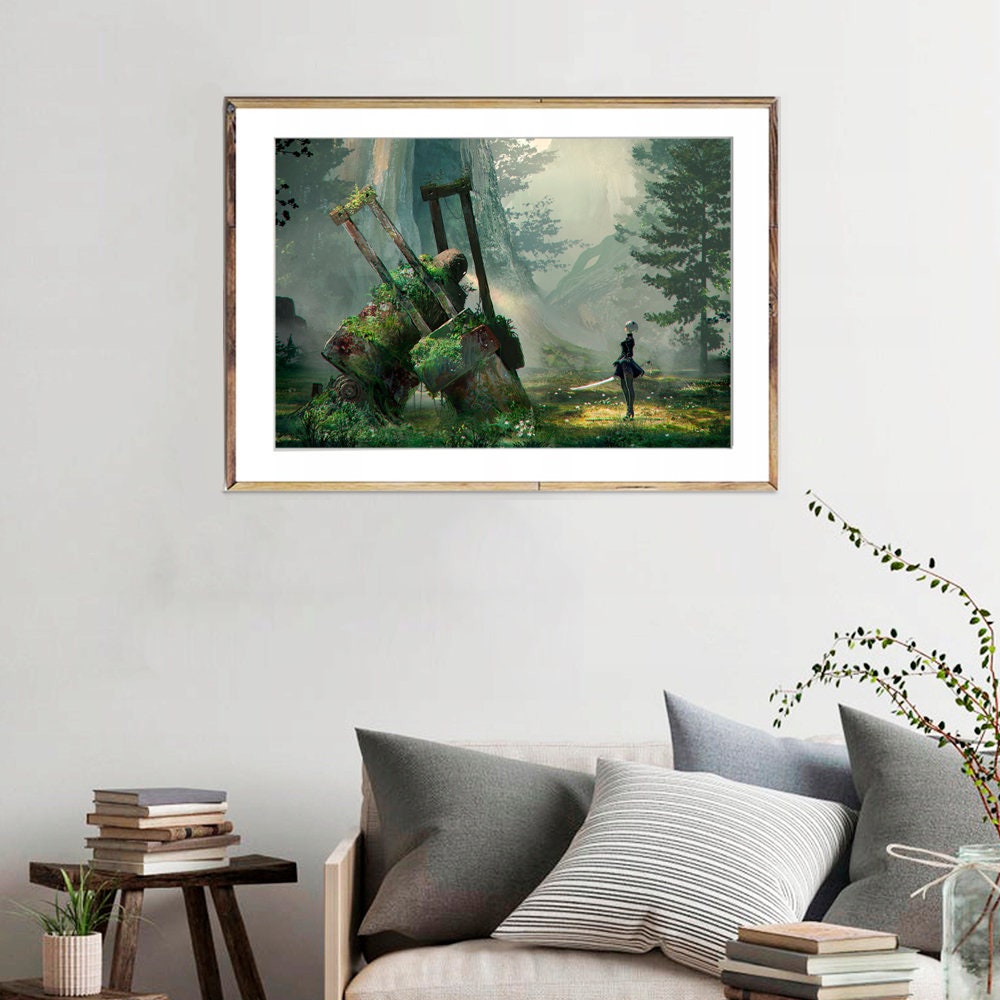 Poster for Game Room Nier Automata 2B Wall Art Kids Room Decor Game ...
