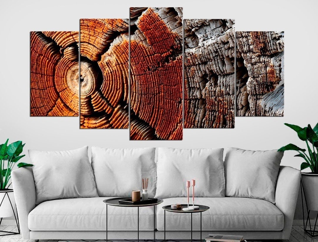 Wood Texture With Cracks Tree Rings Wall Decoration Wooden Interior ...