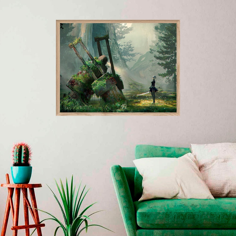 Poster for Game Room Nier Automata 2B Wall Art Kids Room Decor Game ...