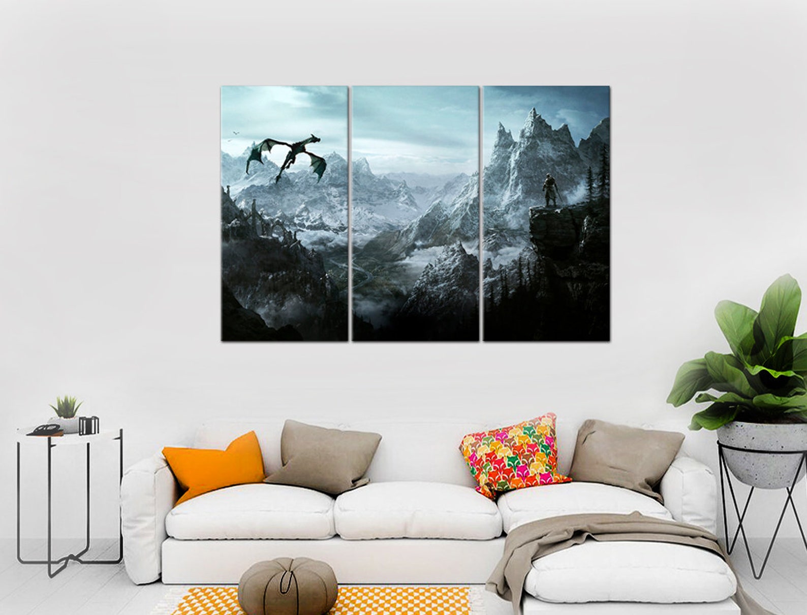The Elder Scrolls Skyrim Game Poster Canvas Print Playroom Wall Art ...