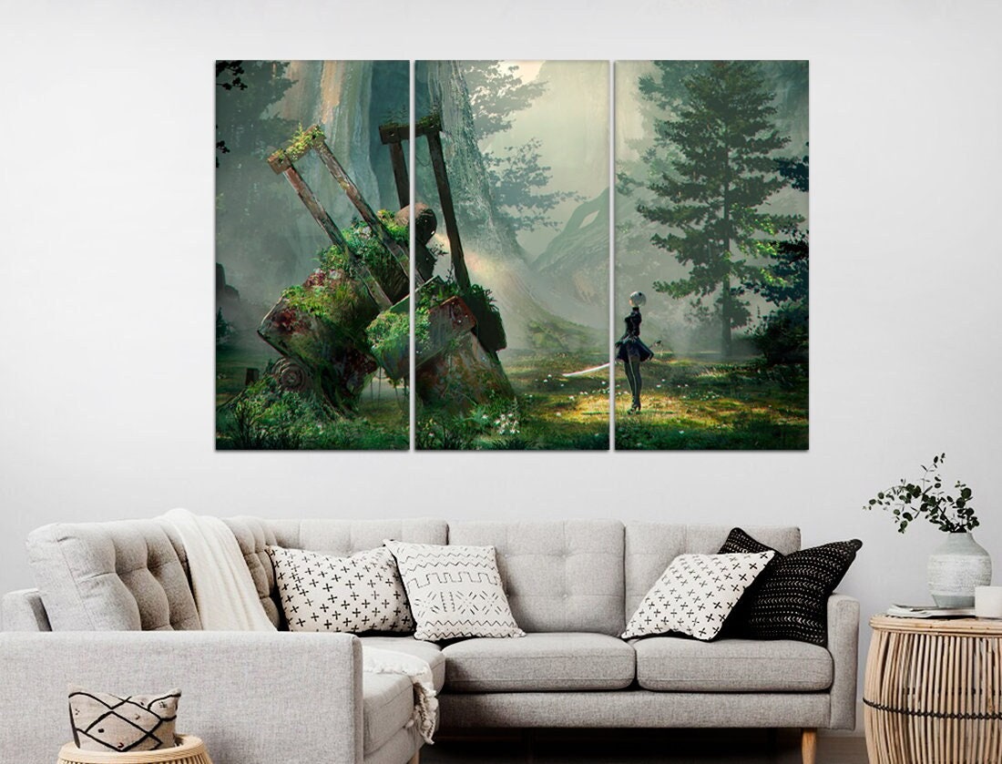 Large Wall Art Nier Automata Art, Game Wall Art, Nier Automata 2B ...