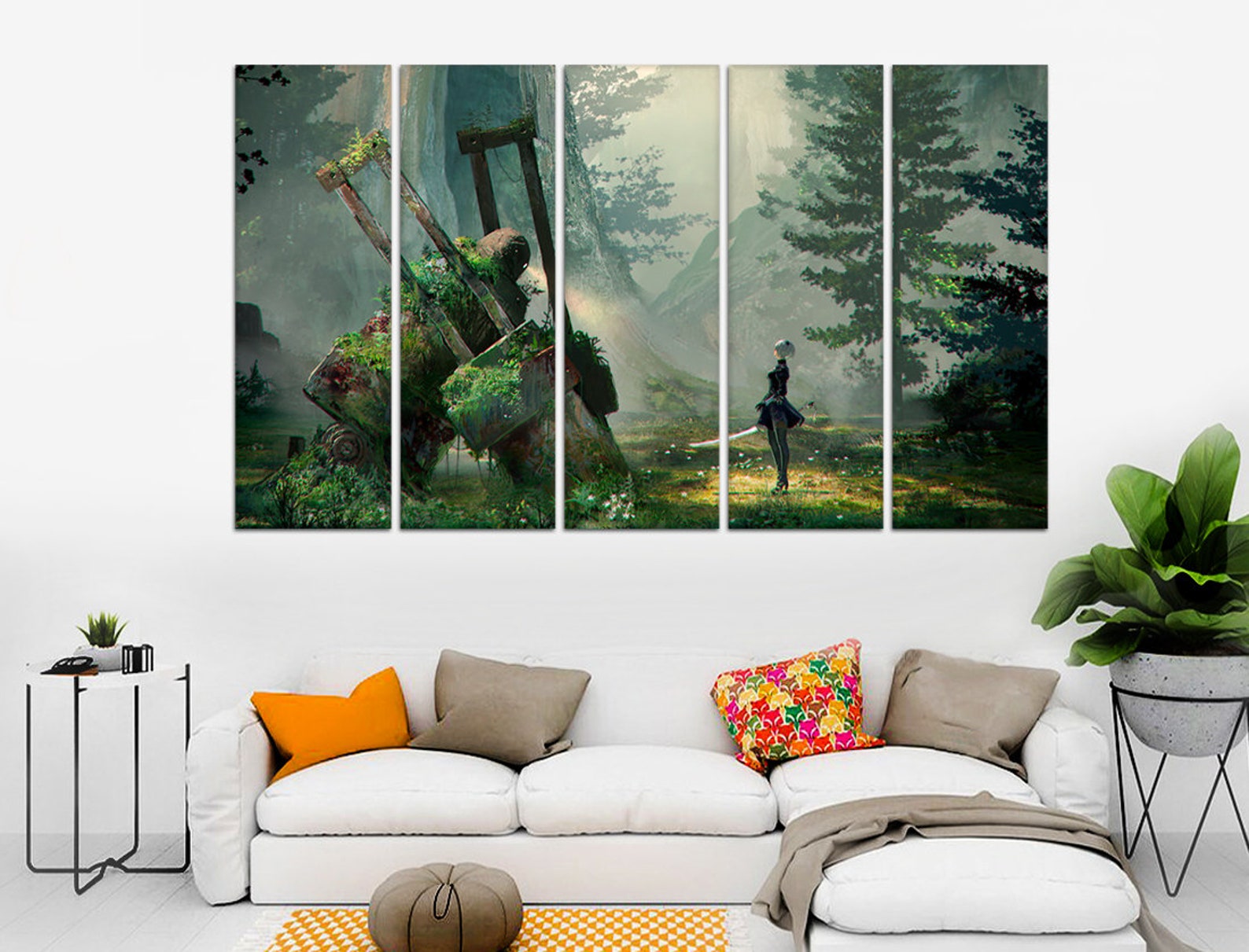Large Wall Art Nier Automata Art, Game Wall Art, Nier Automata 2B ...