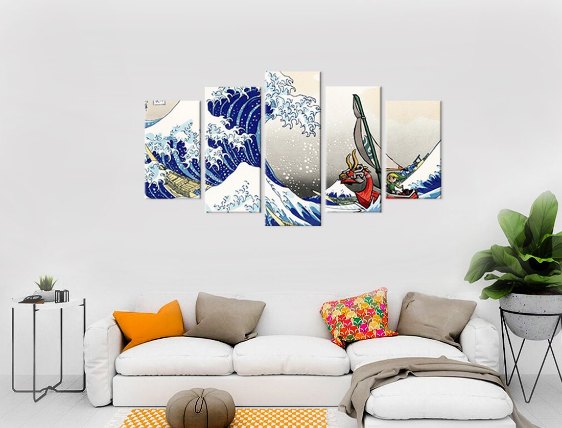 Zelda Canvas Print the Legend of Zelda Wall Art the Great Wave off ...