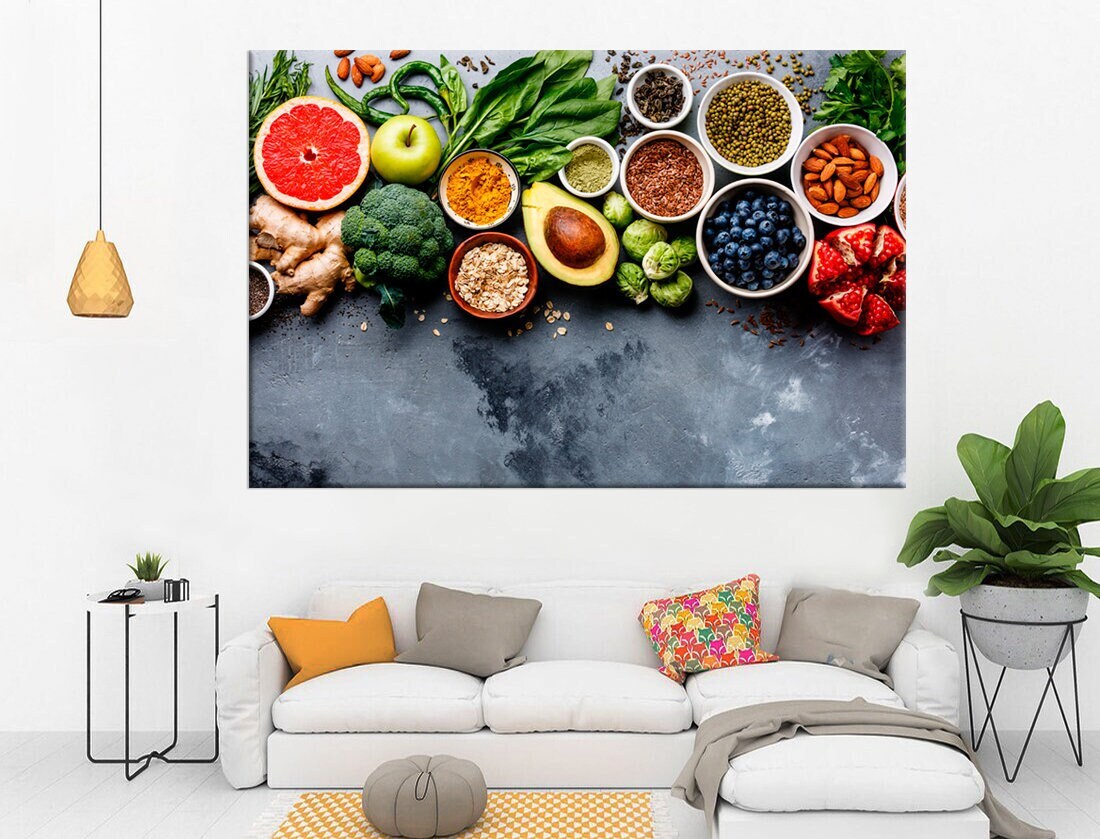 Kitchen Wall Decoration Healthy Food Wall Art Avocado Canvas Print ...