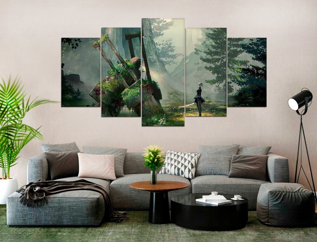 Large Wall Art Nier Automata Art, Game Wall Art, Nier Automata 2B ...