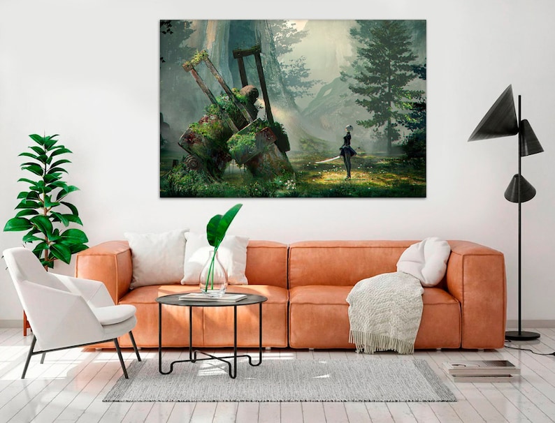 Large Wall Art Nier Automata Art, Game Wall Art, Nier Automata 2B ...