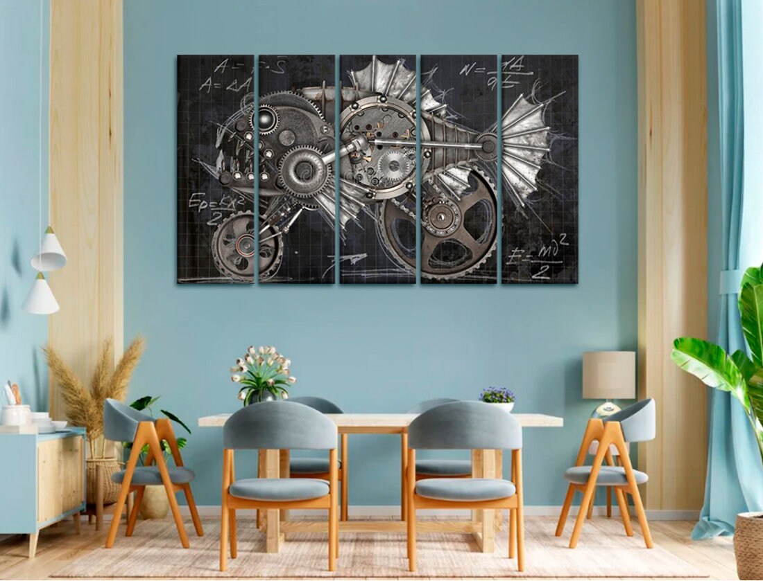 Piranha Steampunk Mechanism Artwork Animal Wall Art Mechanical Fish ...