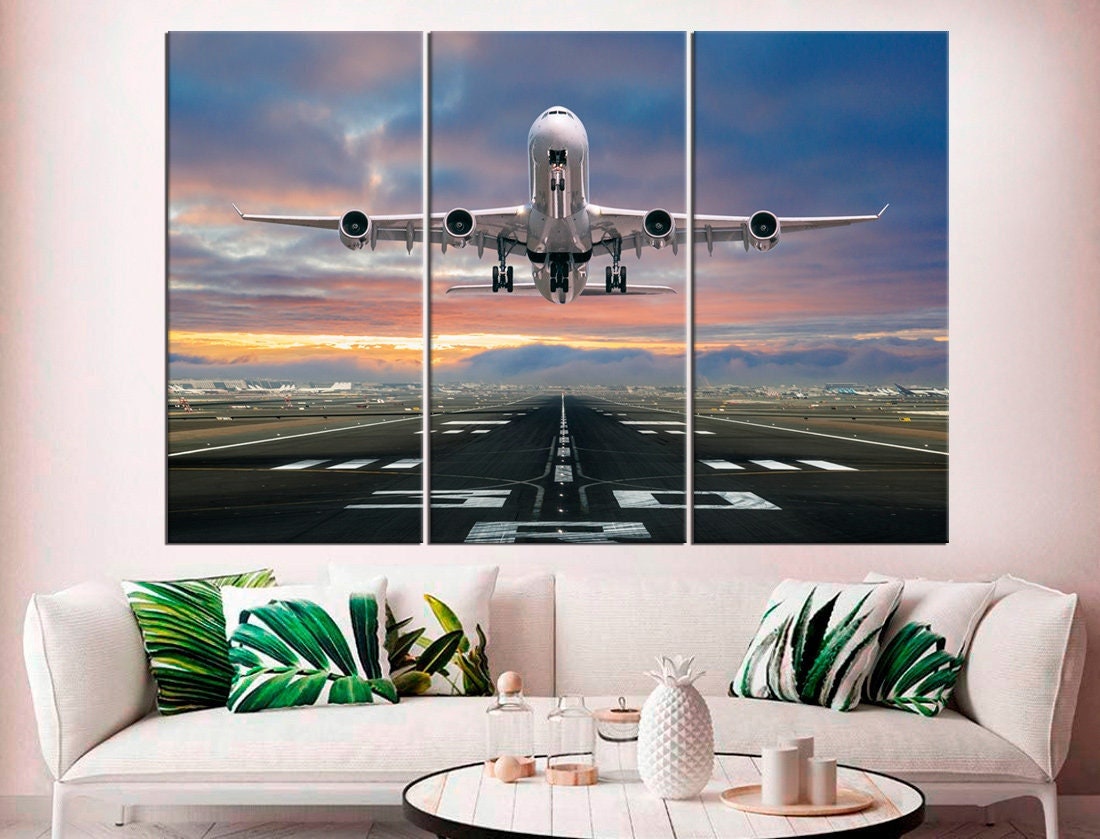 Airplane Large Wall Art Runway Photo Aviation Wall Art - Etsy