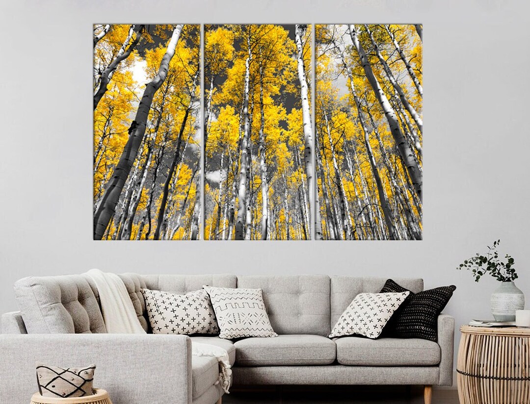 Birch Forest Wall Art, Landscape Poster Birch Trees Canvas Print ...