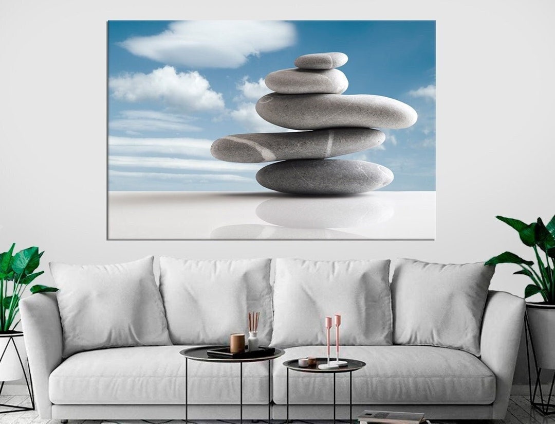 Spa Pictures Wall Decor Zen Stone Art Stackable Stone Beach Art ...