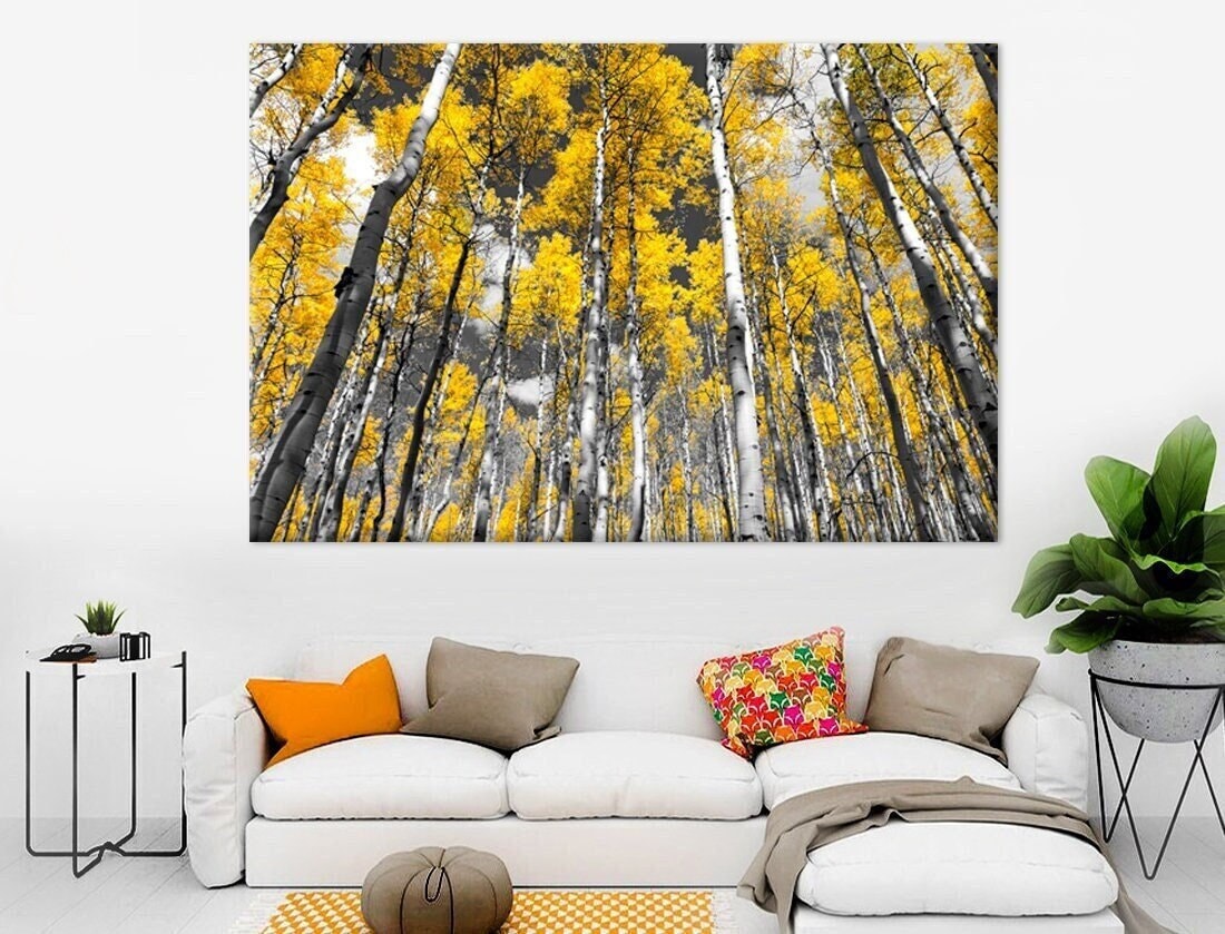 Birch Forest Wall Art Landscape Poster Birch Trees Canvas - Etsy