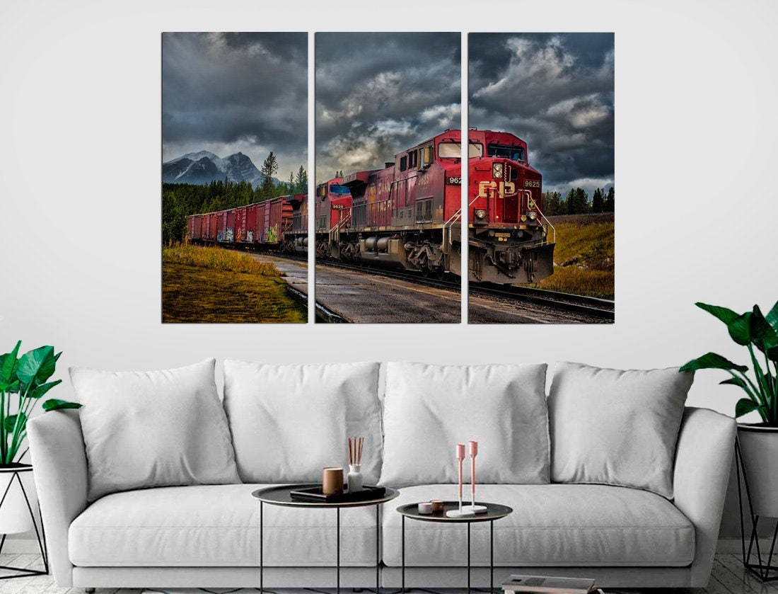 Train Large Wall Art Diesel Locomotives Transport Living Room - Etsy