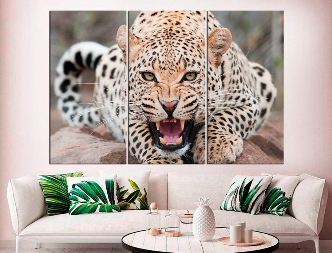 Leopard Extra Large Wall Art - Wild Cat Print on Canvas - Animals ...