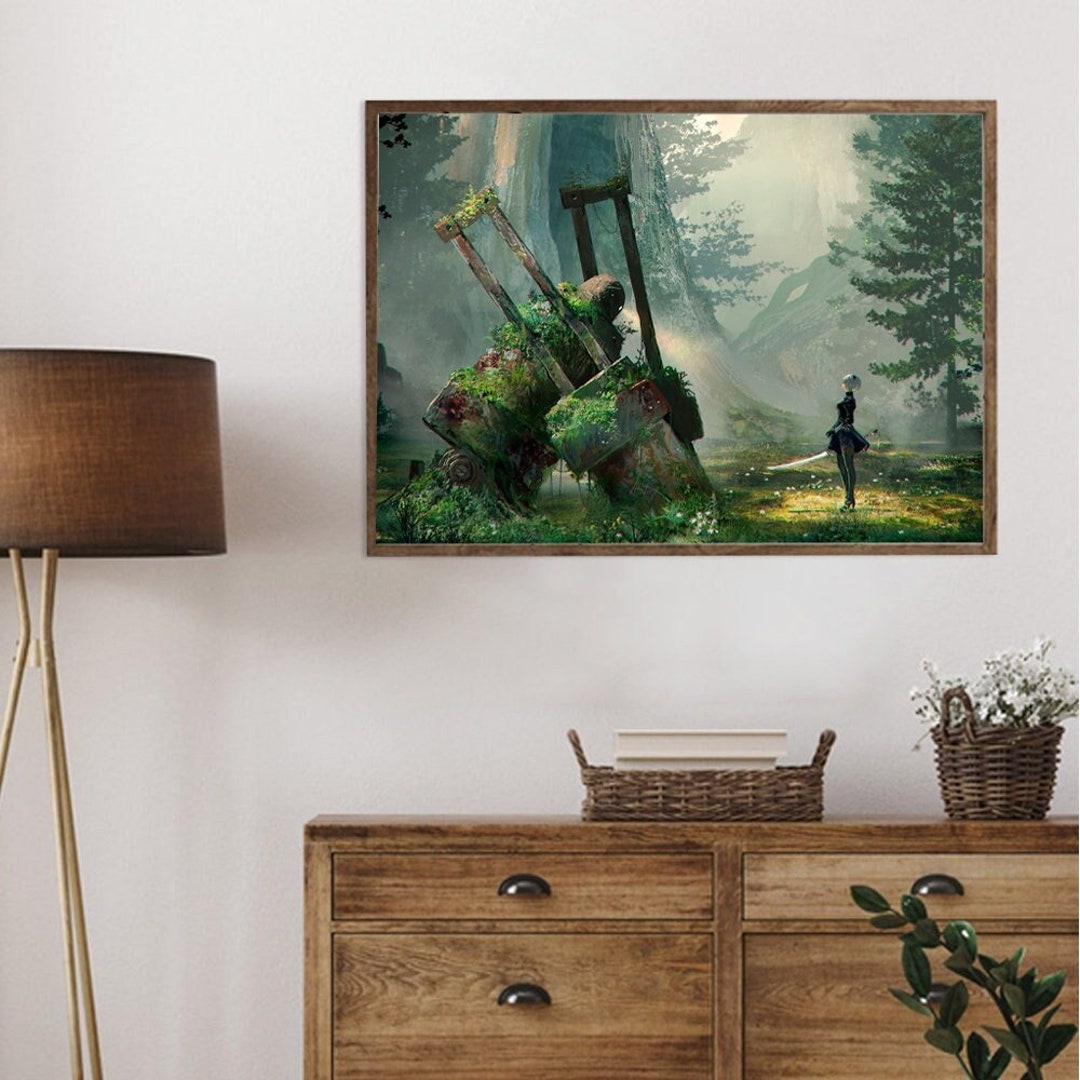 Poster for Game Room Nier Automata 2B Wall Art Kids Room Decor Game ...
