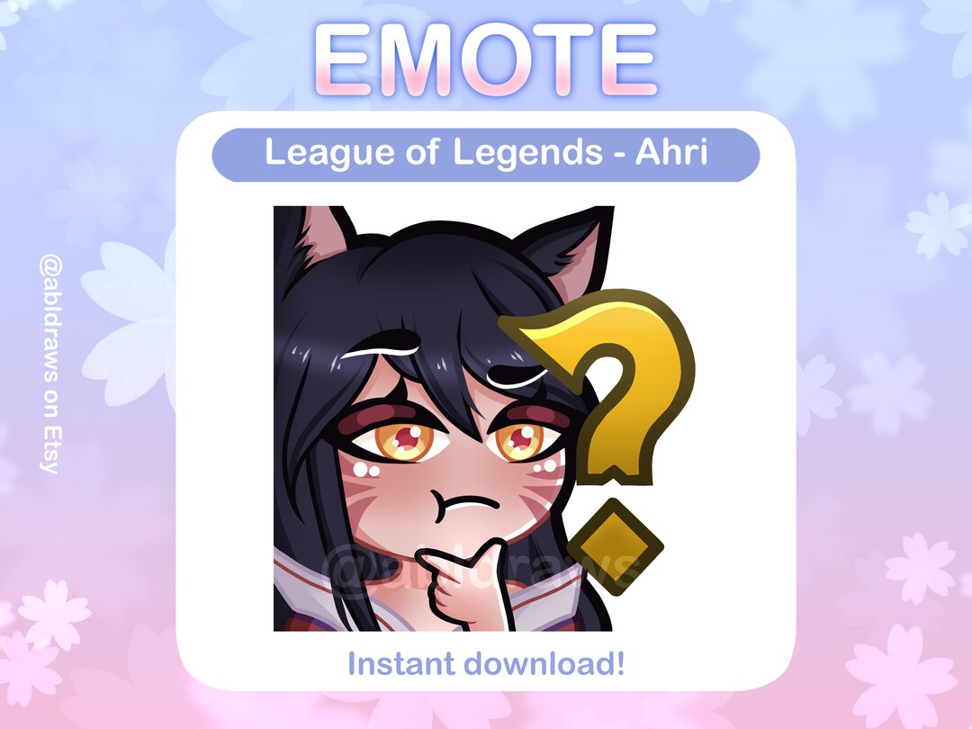 Ahri 'confused' Emote League of Legends Emote for Twitch, Youtube and ...