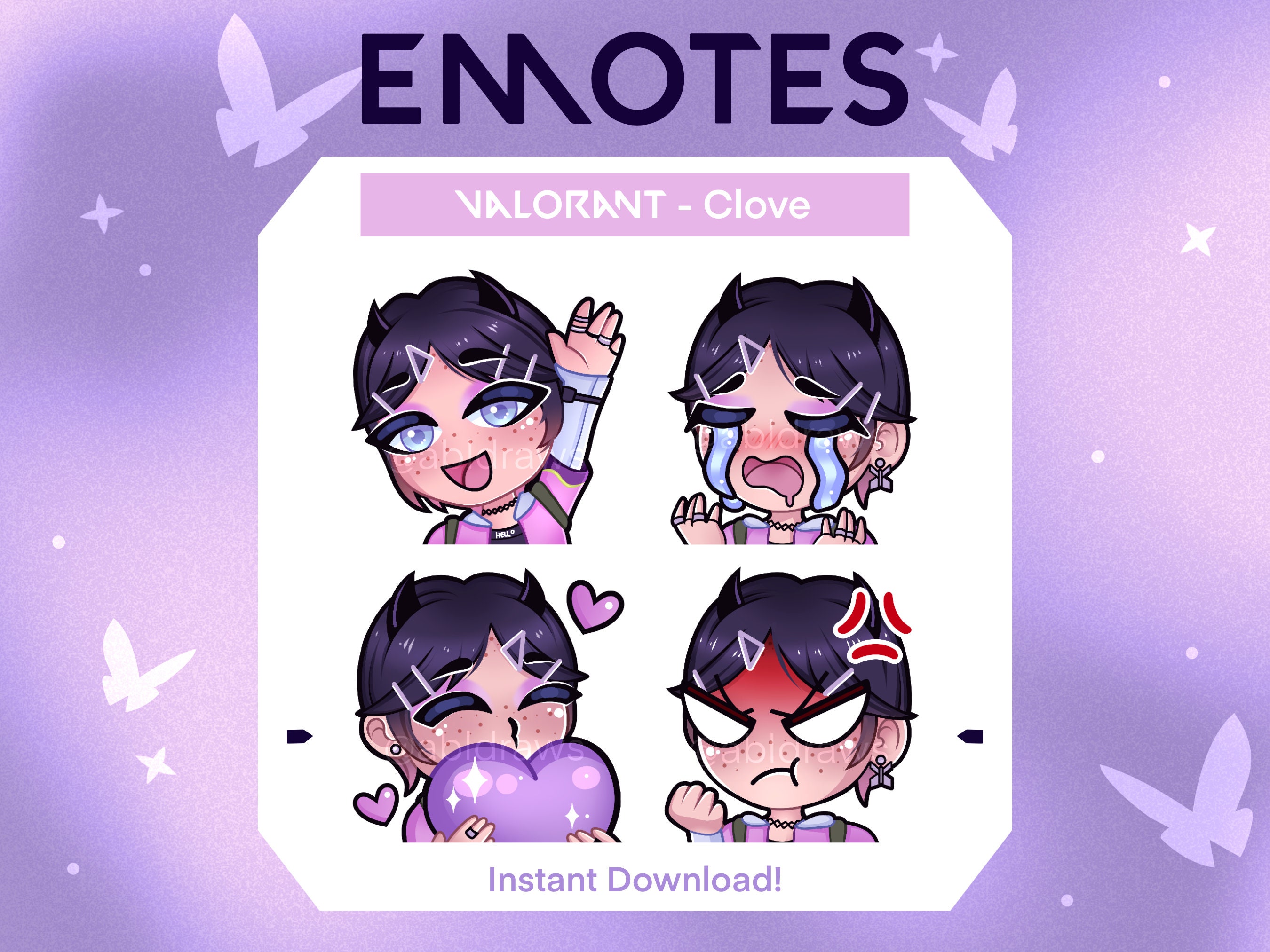 Clove Emotes VALORANT Emotes for Twitch, Youtube and Discord - Etsy