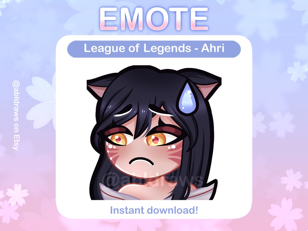 Ahri 'sweat' Emote League of Legends Emote for Twitch, Youtube and ...