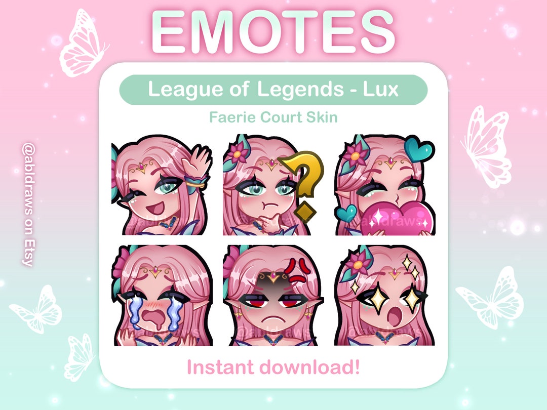 Lux 'faerie Court' Emotes League of Legends Emotes for Twitch, Youtube ...