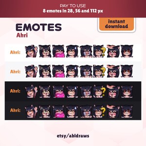 Ahri Emotes League of Legends Emotes for Twitch, Youtube and Discord - Etsy