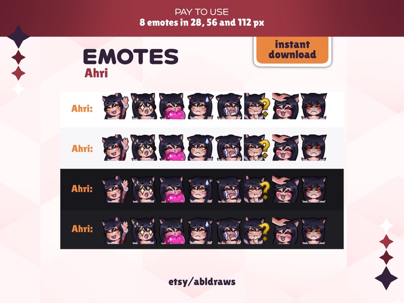 Ahri Emotes | League of Legends | Emotes for Twitch, Youtube and ...