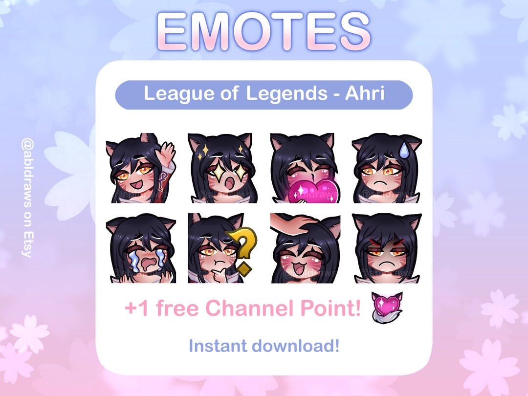 Ahri Emotes League of Legends Emotes for Twitch, Youtube and Discord - Etsy