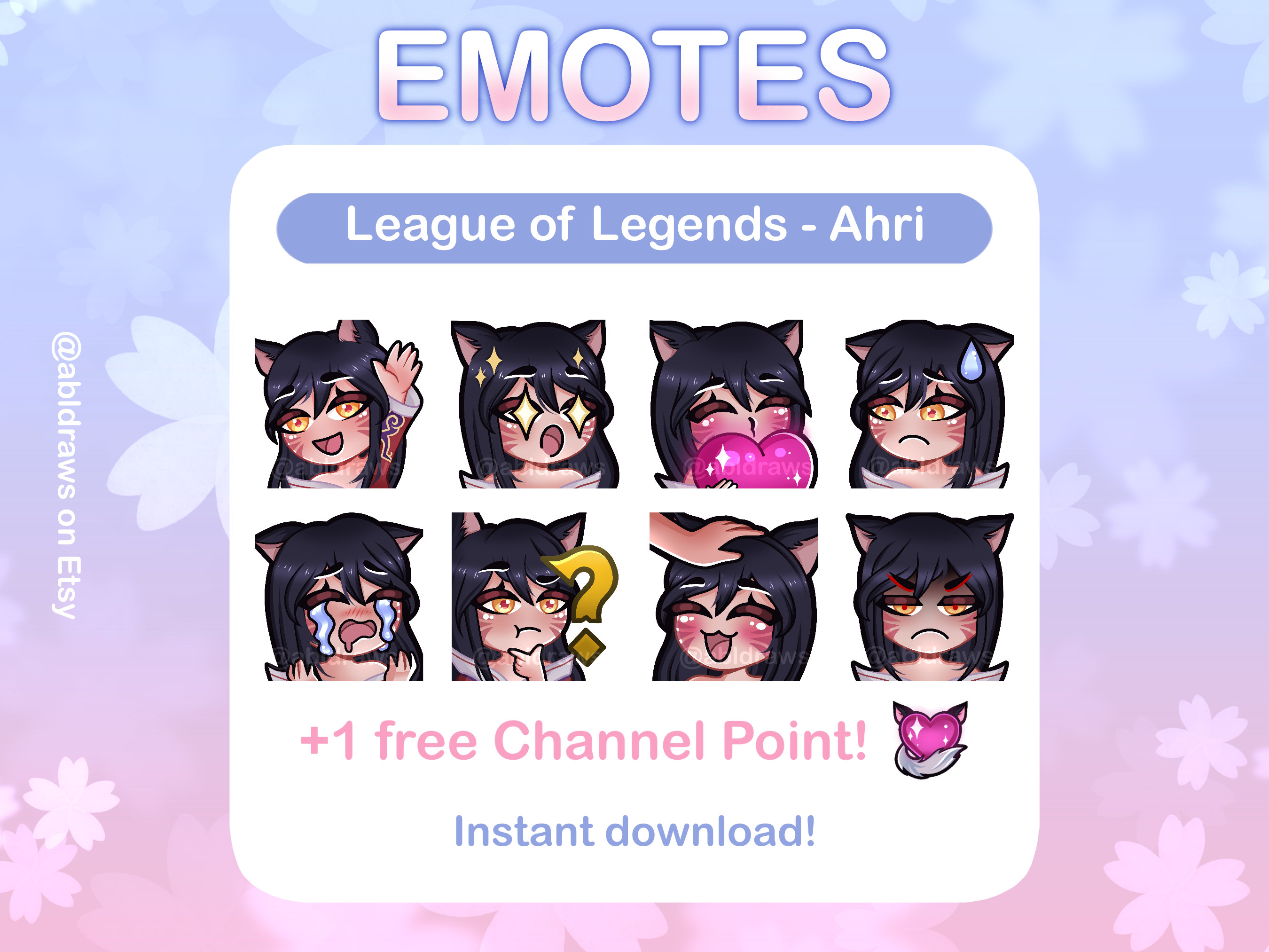 Ahri Emotes League of Legends Emotes for Twitch, Youtube and Discord - Etsy
