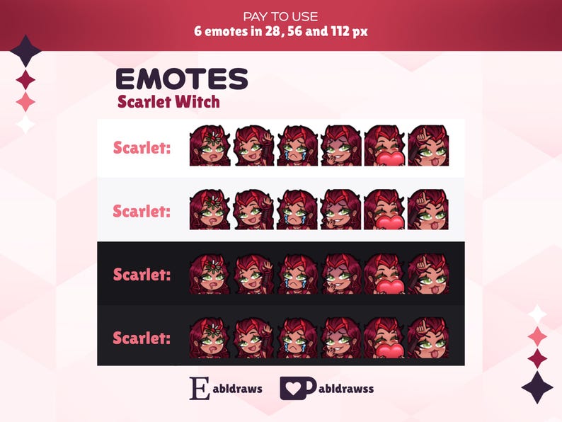 Scarlet Witch Emotes | Marvel Rivals | Emotes for Twitch, Youtube and ...