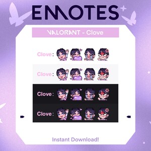 Clove Emotes VALORANT Emotes for Twitch, Youtube and Discord - Etsy