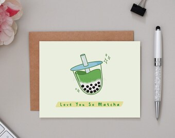Matcha Birthday Card - Etsy