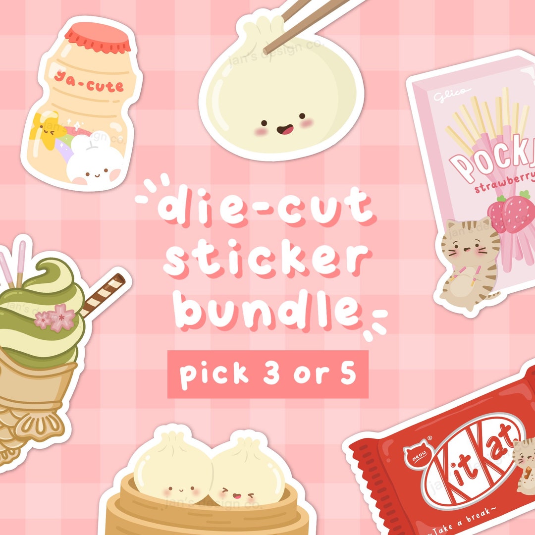 Pick Any 3 or 5 Stickers Bundle | Asian Food, Kawaii, Stickers Pack ...