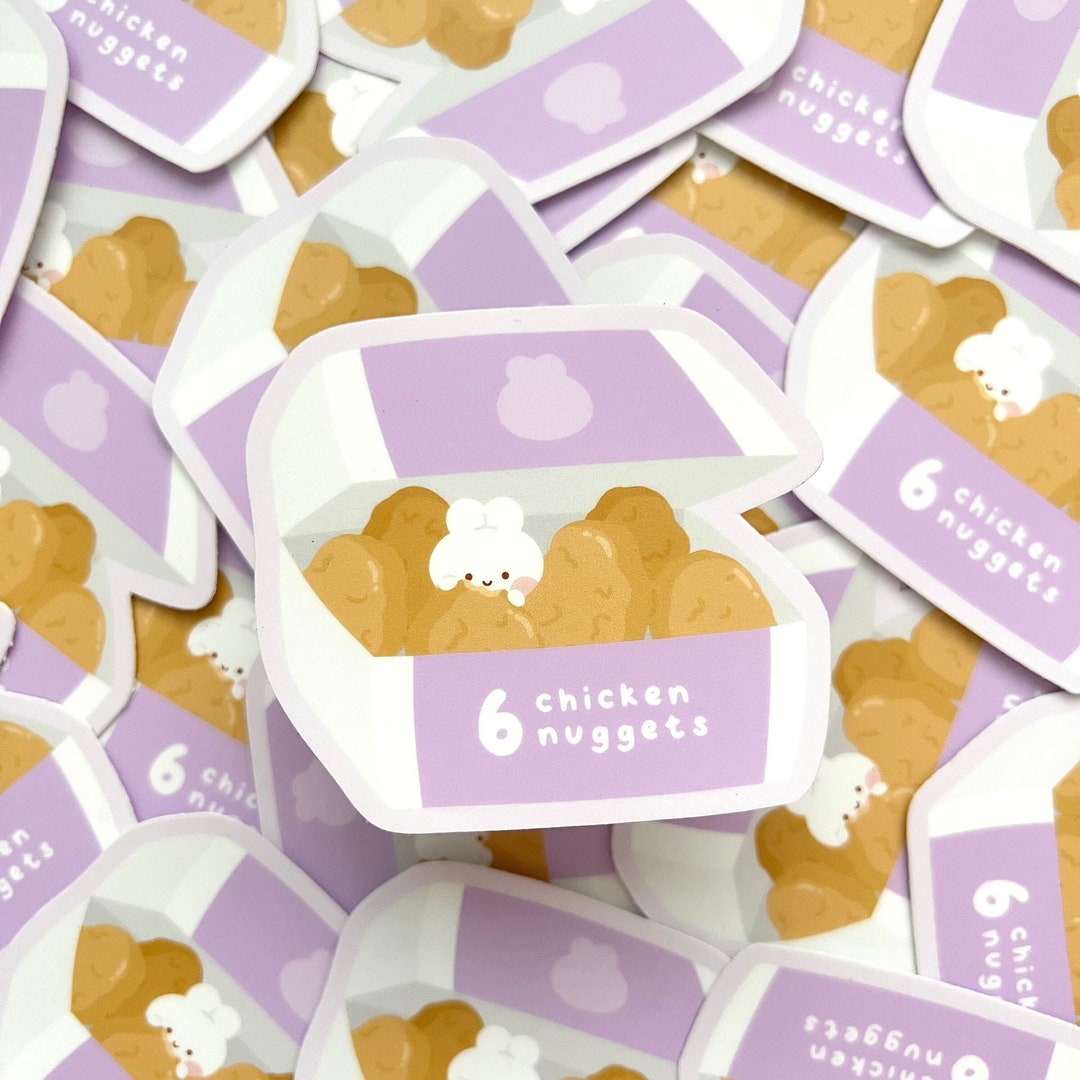 Chicken Nuggets Bunny Sticker MATTE, Cute Asian Stickers, Fast Food ...