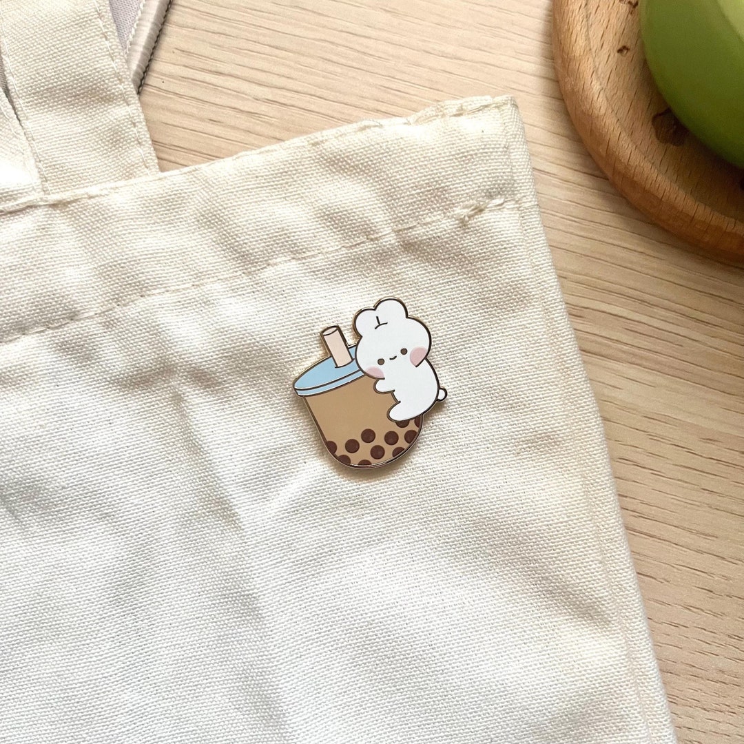 Boba Bunny Pin | Asian Snack Pins, Bubble Tea Pins, Cute Enamel Pins ...