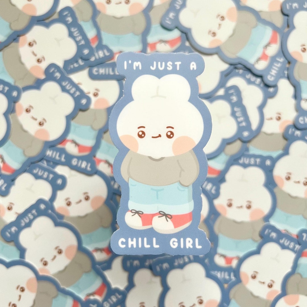 Chill Girl Sticker | MATTE, Chill Guy Meme, Gift for Her, Funny Meme ...