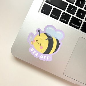 Bzz off Sticker | Cute Bee Sticker, Funny Stickers, Punny Stickers ...