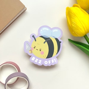 Bzz off Sticker | Cute Bee Sticker, Funny Stickers, Punny Stickers ...