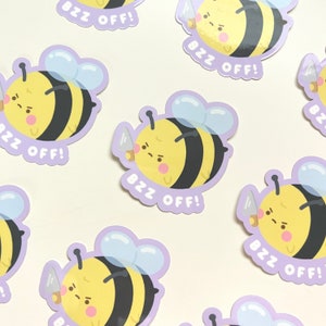Bzz off Sticker | Cute Bee Sticker, Funny Stickers, Punny Stickers ...