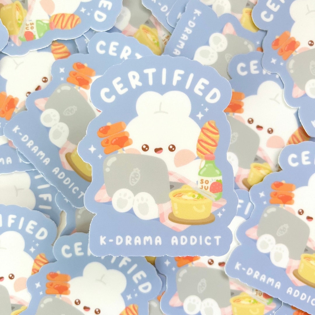 Certified K-drama Addict Sticker | MATTE, Cute Asian Stickers, K-drama ...