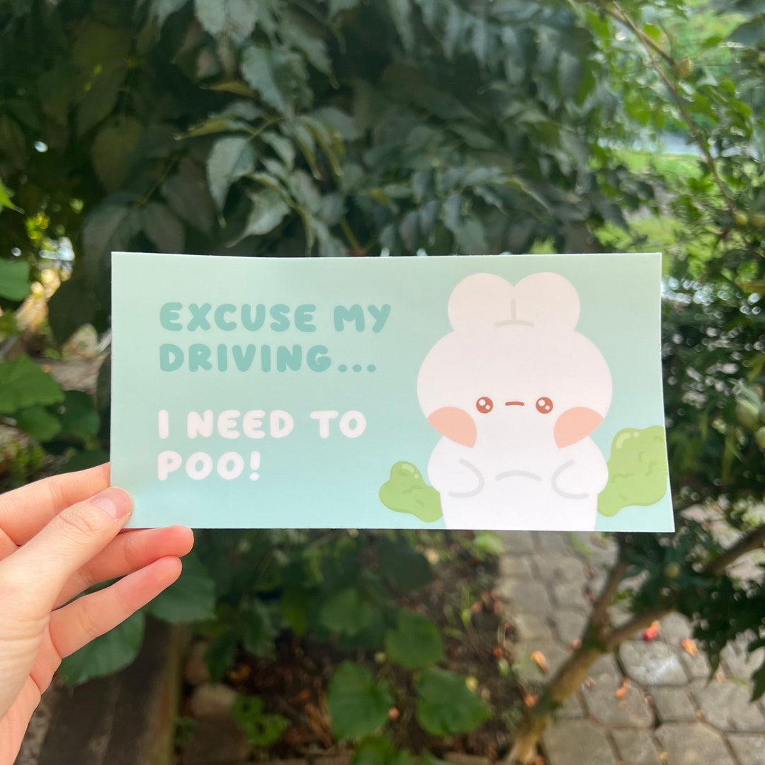 Excuse My Driving Car Sticker Cute Bumper Sticker, Funny Bumper Sticker ...