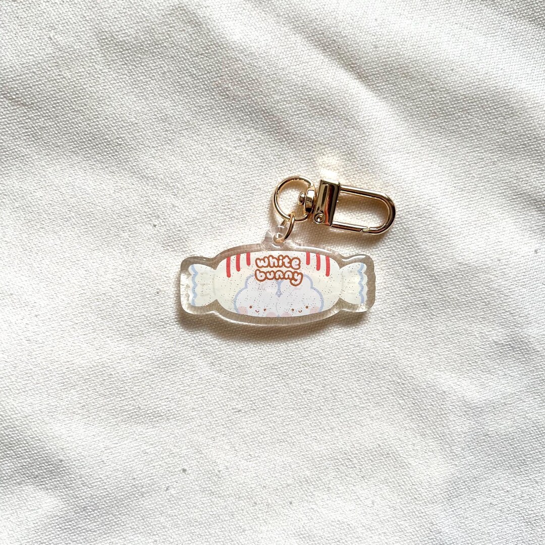 White Bunny Keychain White Rabbit, Asian Snacks, Cute Keychains, Kawaii ...