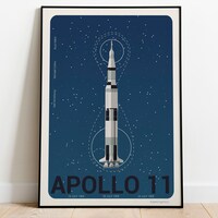 Apollo 11 Poster: NASA Moon Landing Wall Art, Bauhaus Style - Etsy