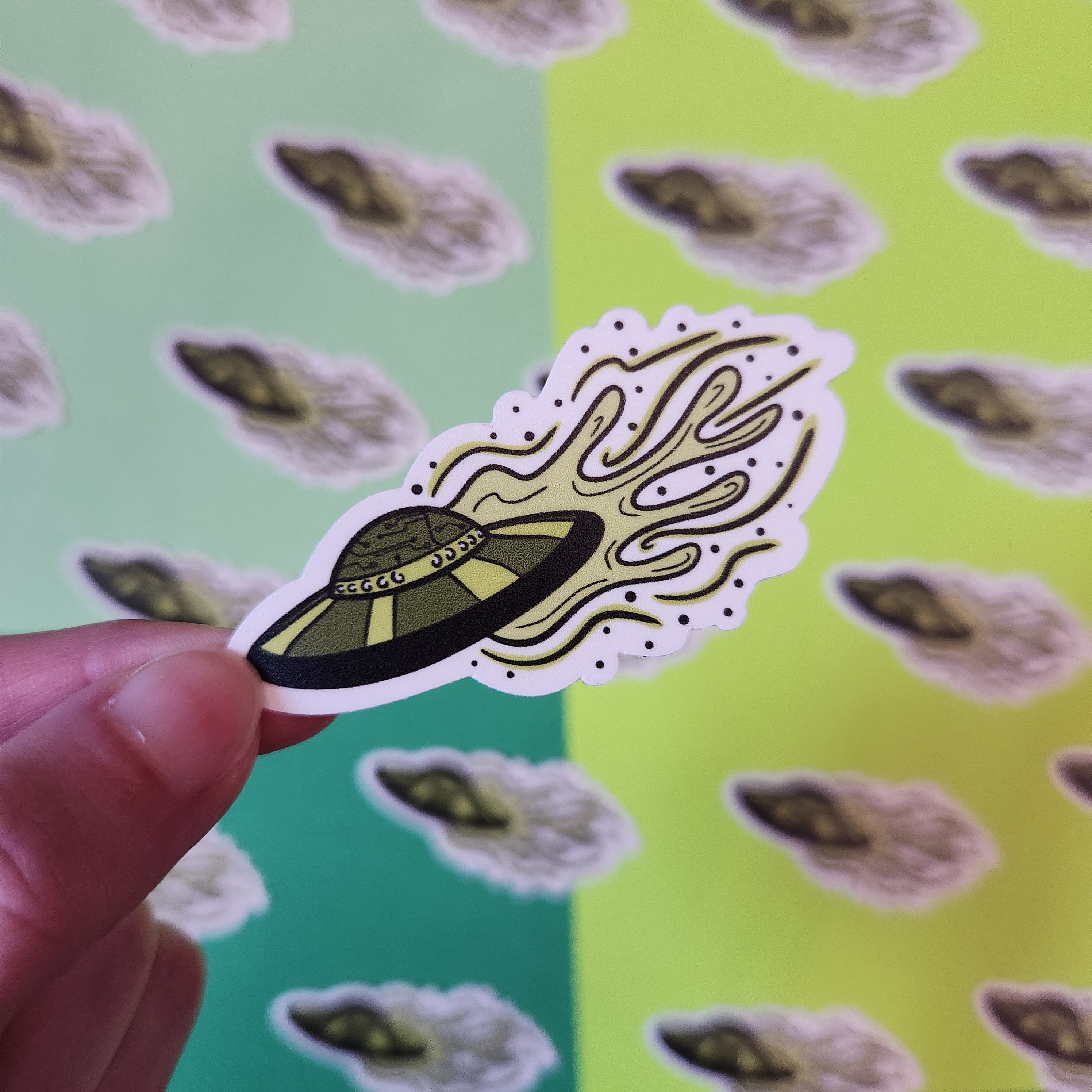 UFO Crash / Sci Fi Alien Fantasy / Matte Vinyl / Stickers - Etsy