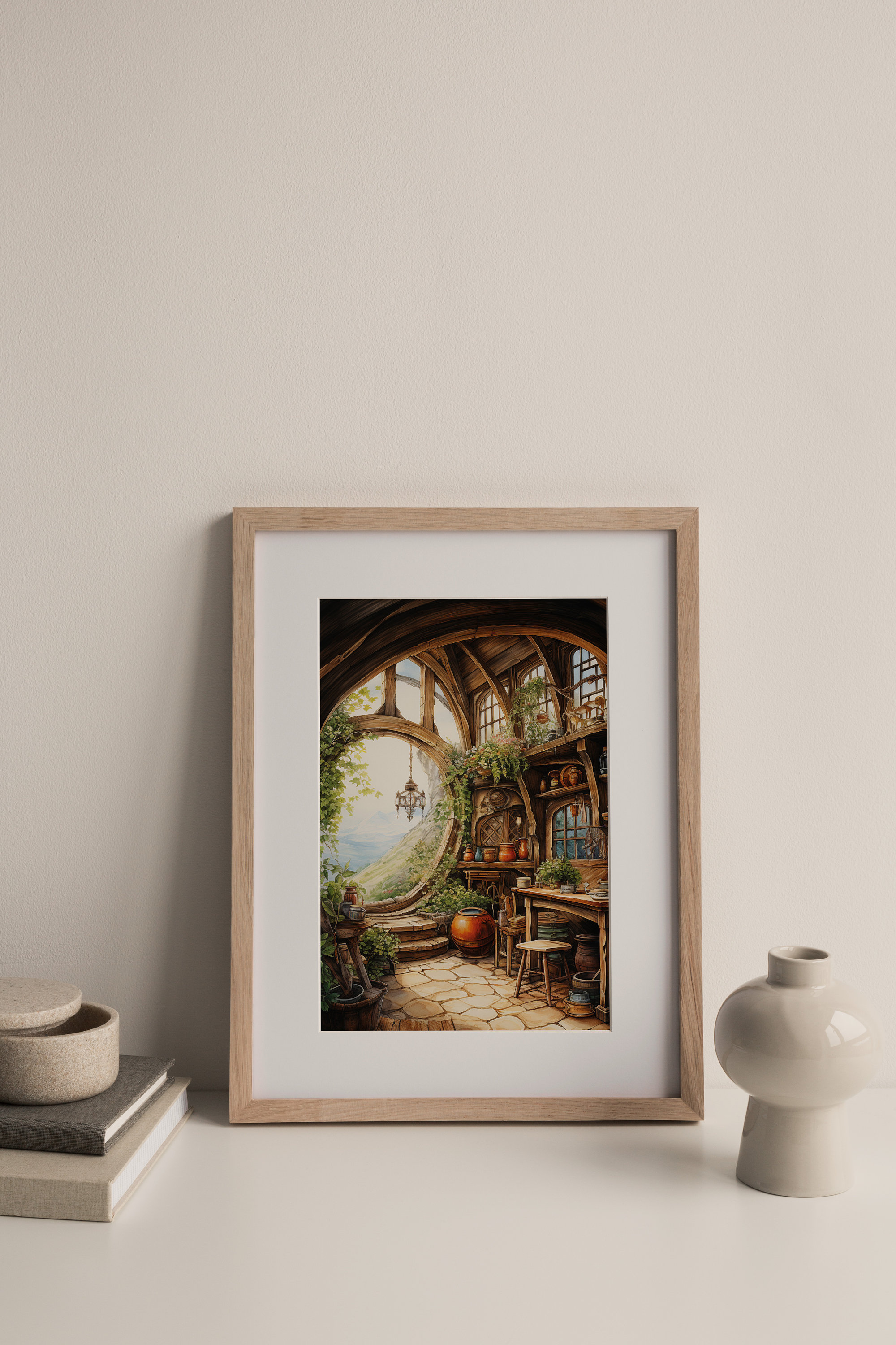 The Shire Inside Bilbo Baggins Home Stunning Watercolor Print of ...