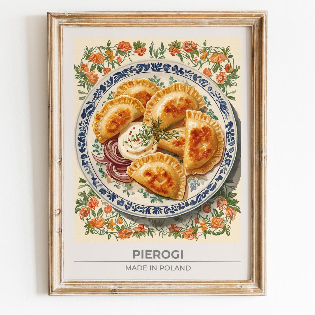 Gift for Foddie, Polish Pierogi Poster Traditional Food Print, Kitchen ...