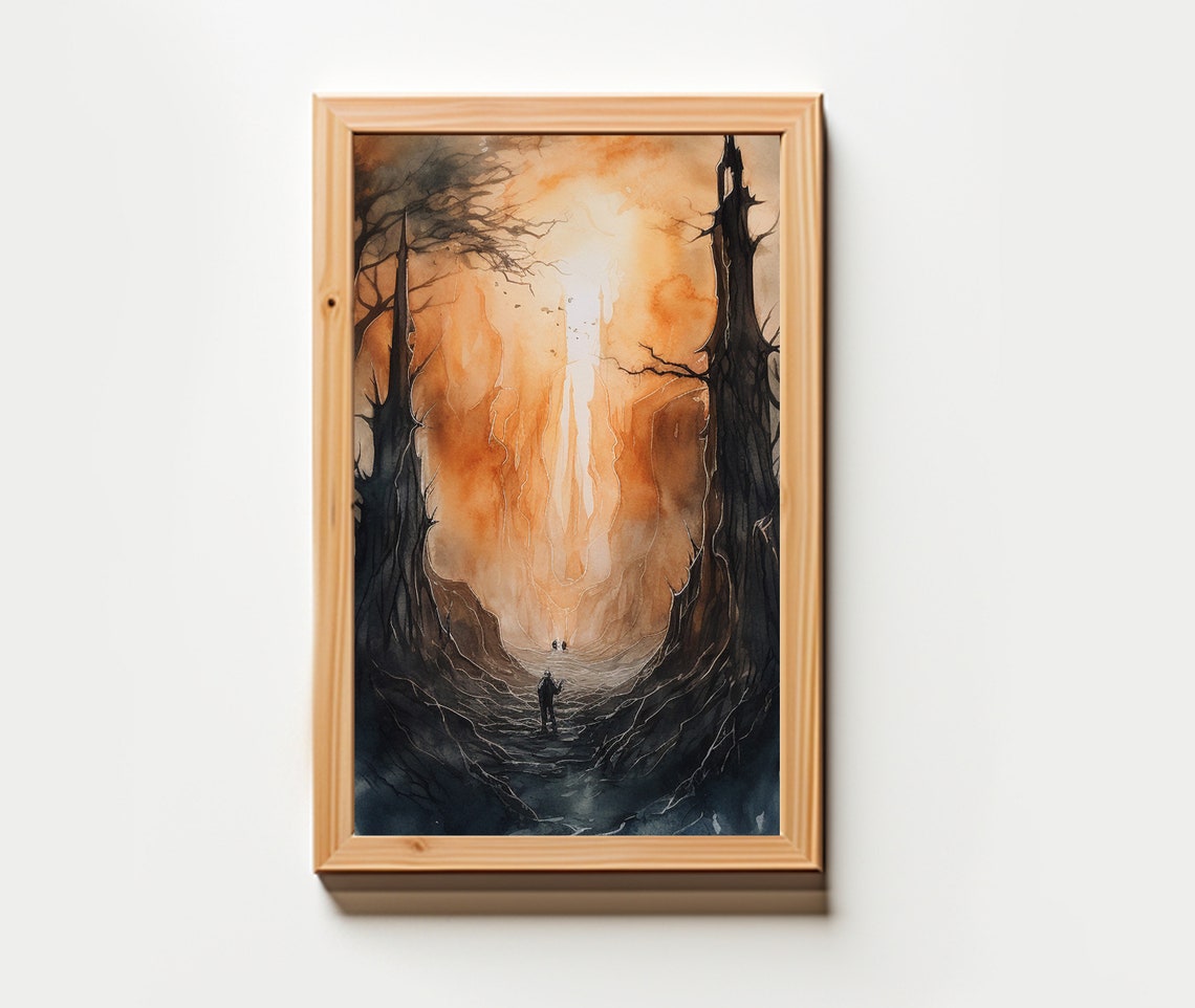 Isengard Watercolor Printable Middle-earth Wall Art Lord of the Rings ...