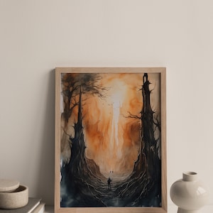 Isengard Watercolor Printable Middle-earth Wall Art Lord of the Rings ...