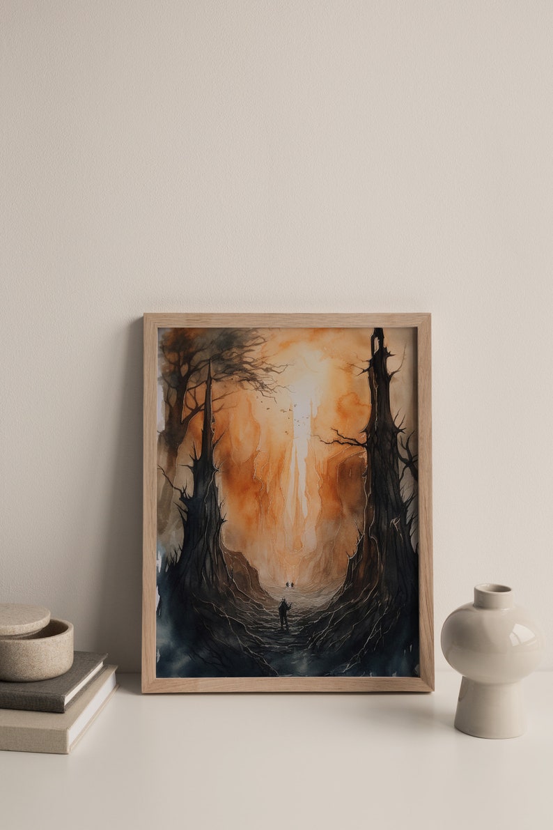 Isengard Watercolor Printable Middle-earth Wall Art Lord of the Rings ...